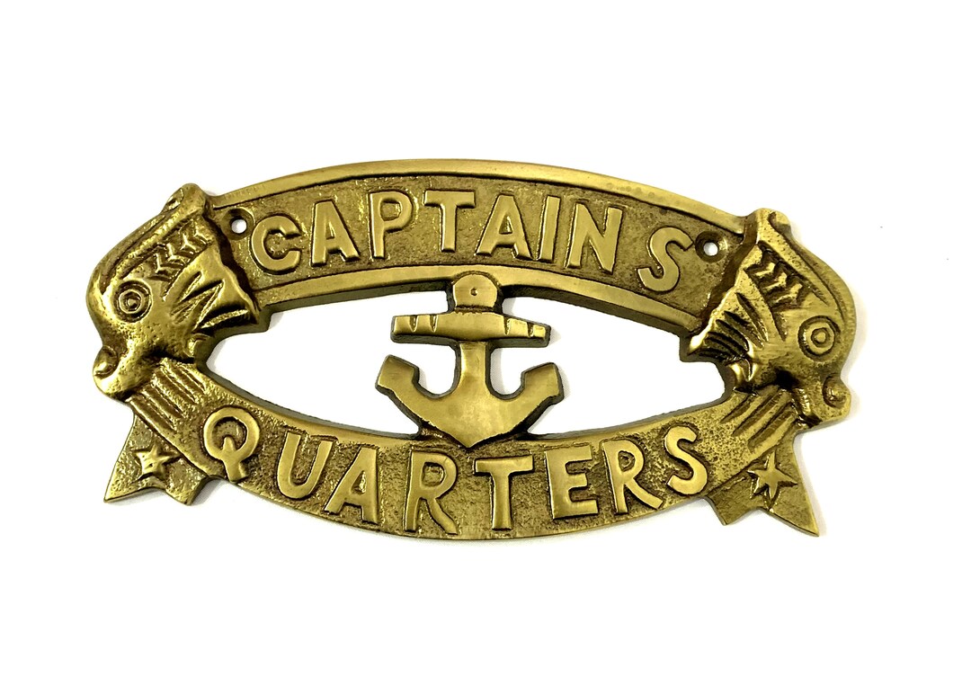 CAPTAIN QUARTERS SIGN Nautical Plaque Ship Boat Sign Wall & Door Home ...