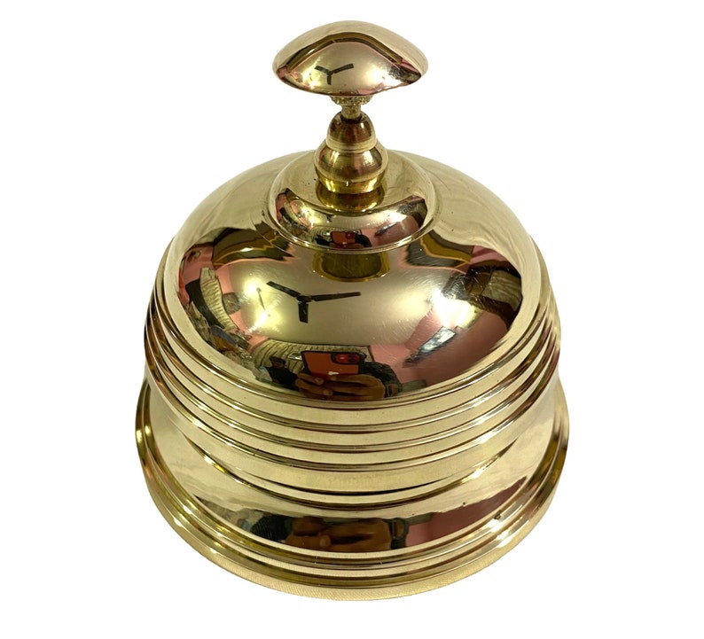 Solid Brass Hotel Counter Bell, Officer Call Bell Ornate Brass Hotel ...