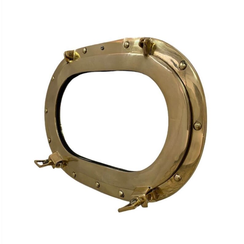 Brass Porthole Mirror | Oval Nautical Wall Decor - Etsy