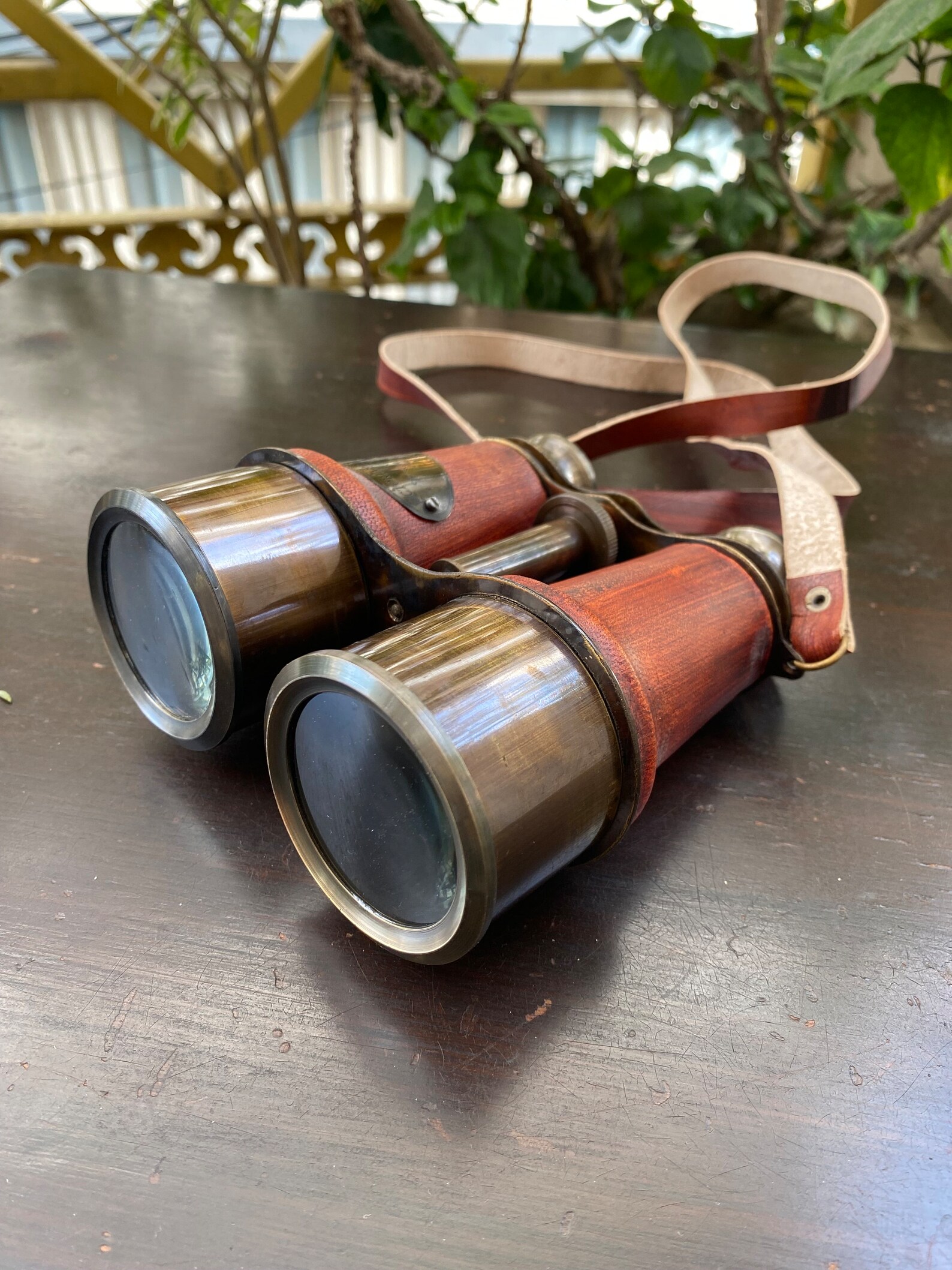 Brass Binoculars With Leather Case, Victorian Monocular for Bird ...