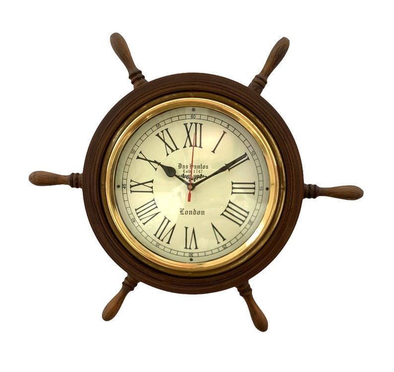 18 Wooden Ship Wheel Wall Clock/nautical Wall Clock/home - Etsy
