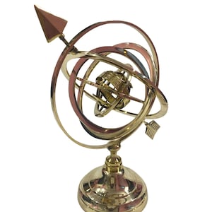 Brass Armillary Sphere Globe With Arrow, Nautical Maritime Astrolabe ...