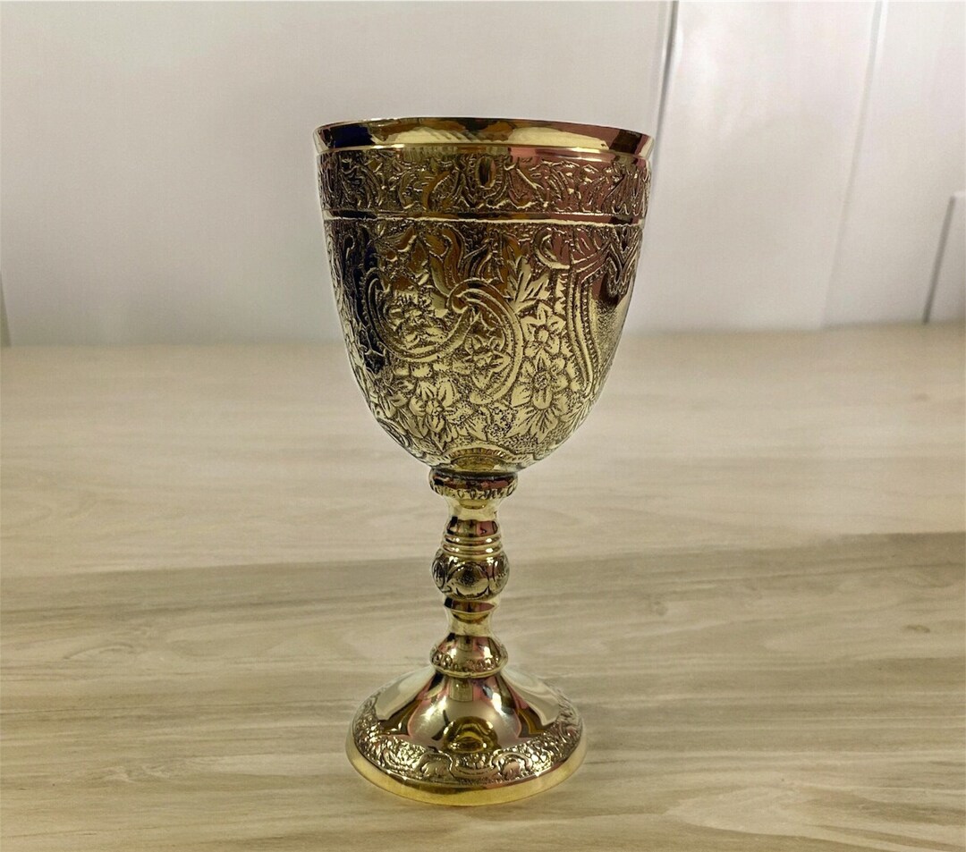 Embossed Brass Chalice Goblet, Medieval Wine Cup, Personalized Gift - Etsy