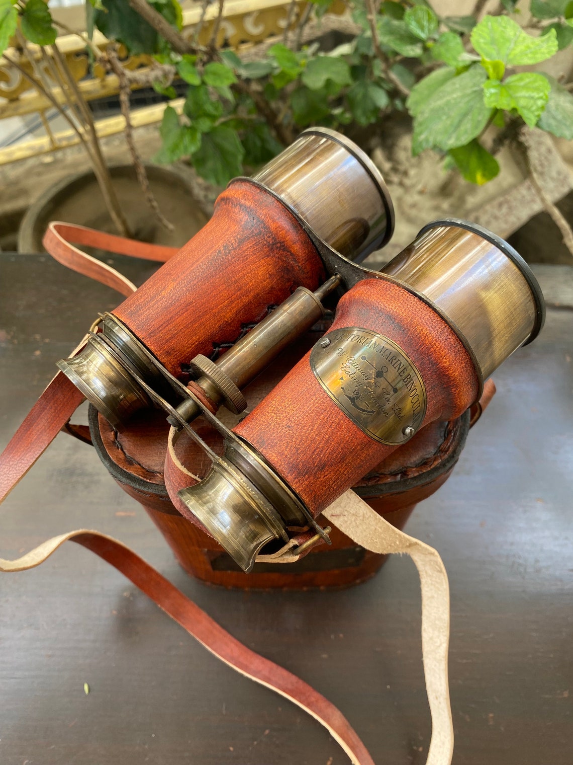 Brass Binoculars With Leather Case, Victorian Monocular for Bird ...