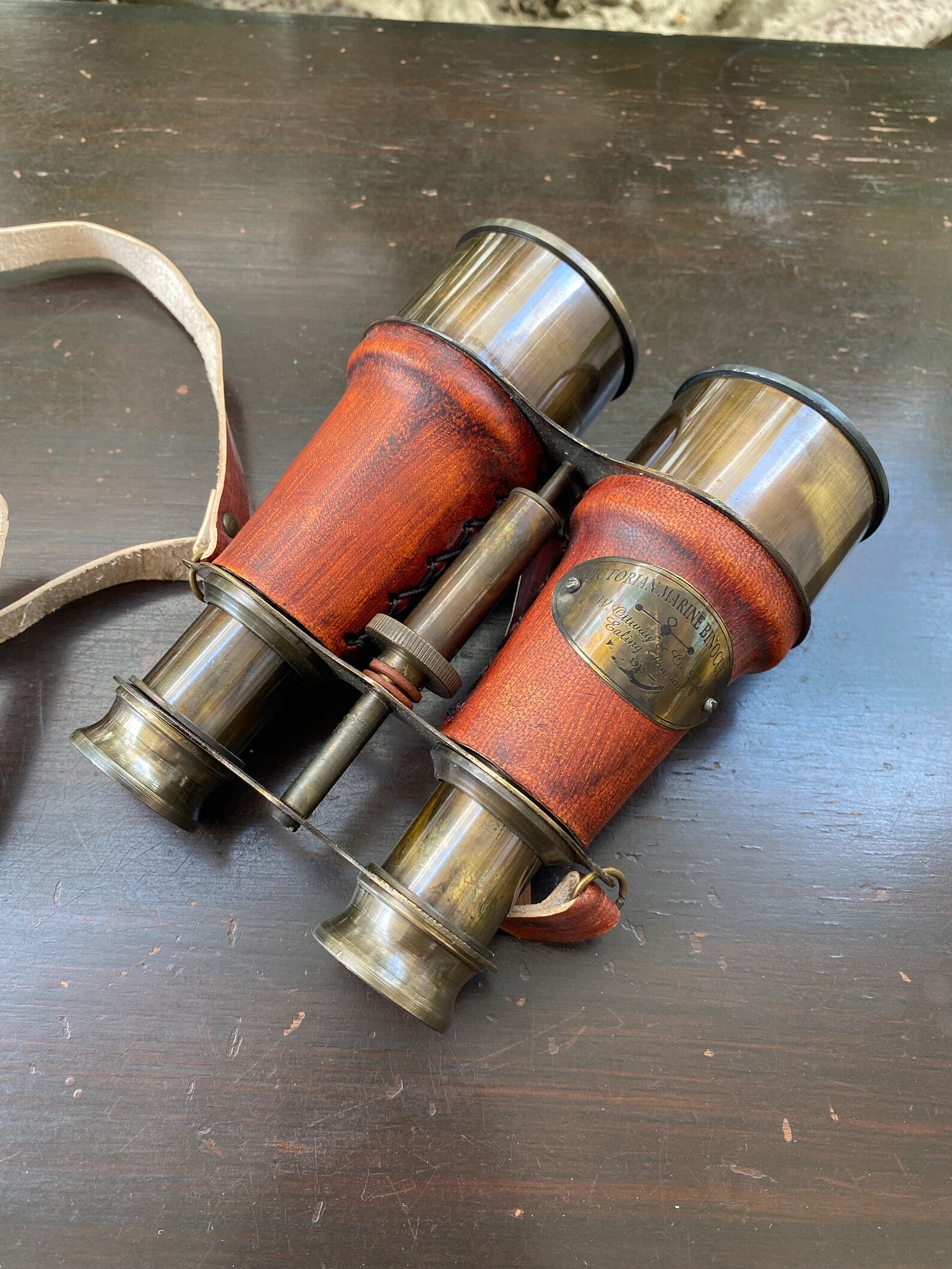 Brass Binoculars With Leather Case, Victorian Monocular for Bird ...