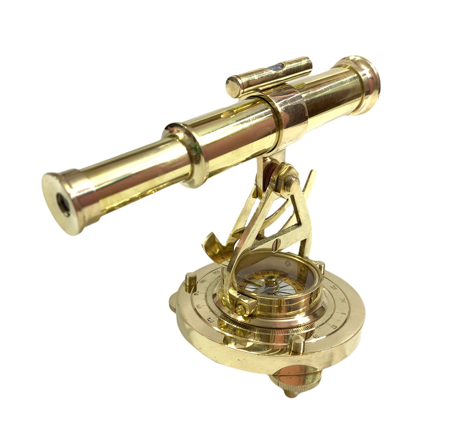 Shinny Brass Nautical Telescope Alidade With Compass Transit - Etsy