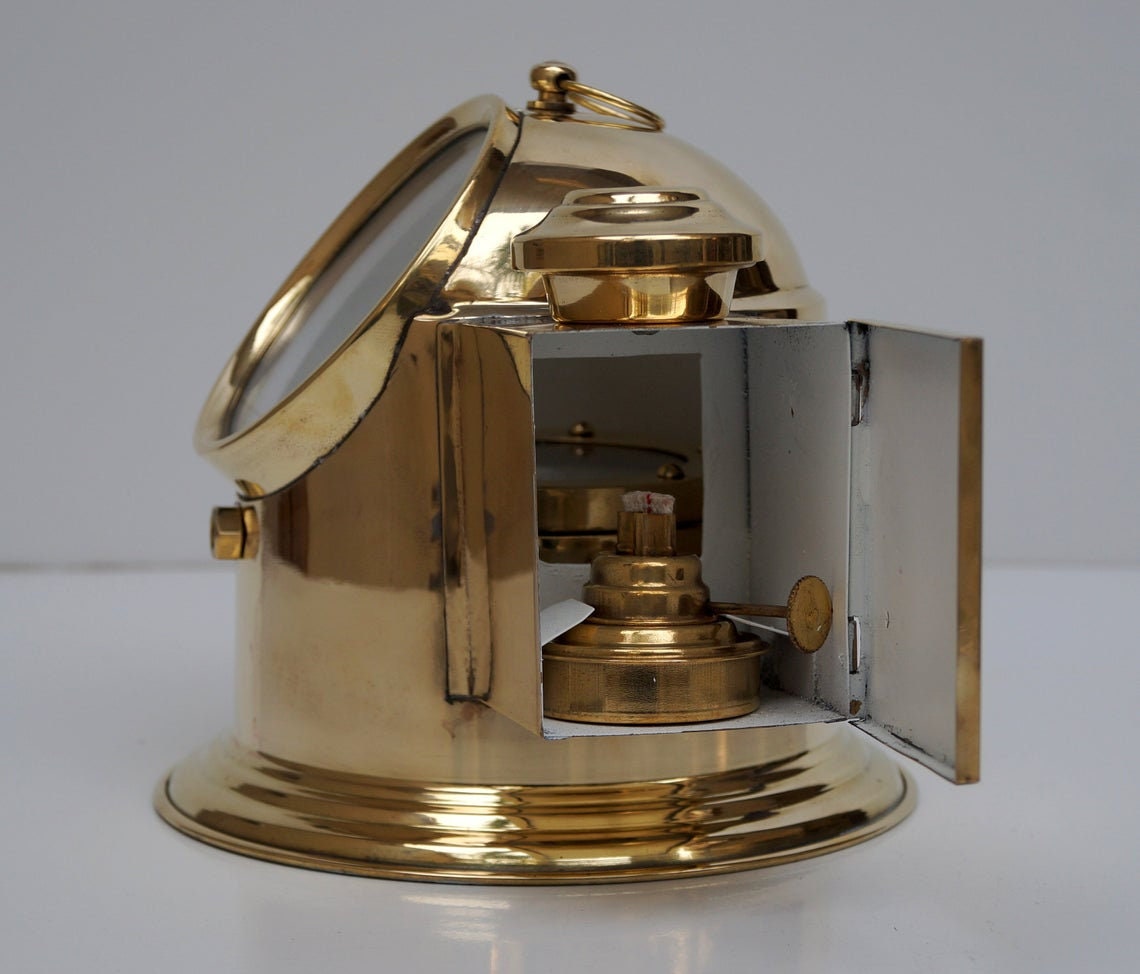 Nautical Maritime Brass Floating Dial Binnacle Gimbled Compass Marine ...