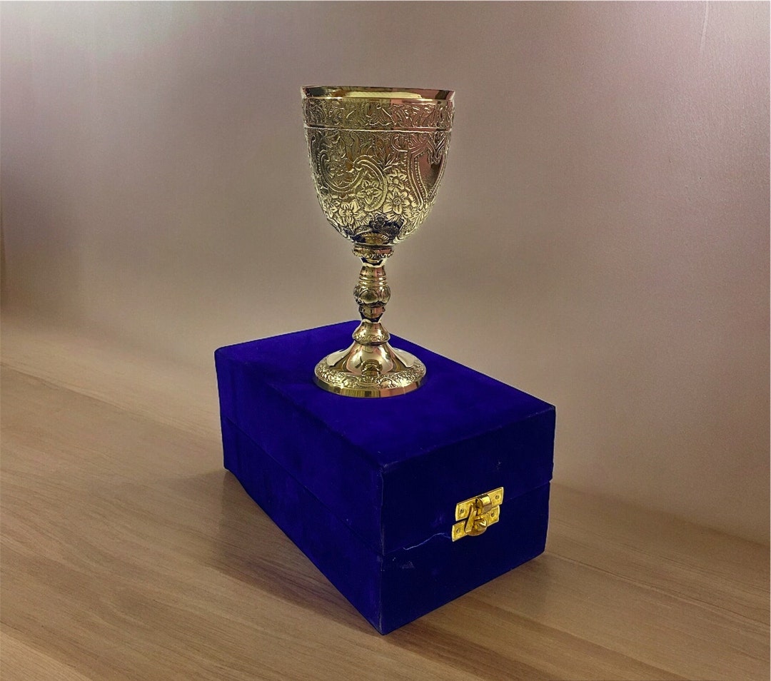 Chalice Goblet Communion Cup-brass Gold Wine Glasses-elegant Catholic ...