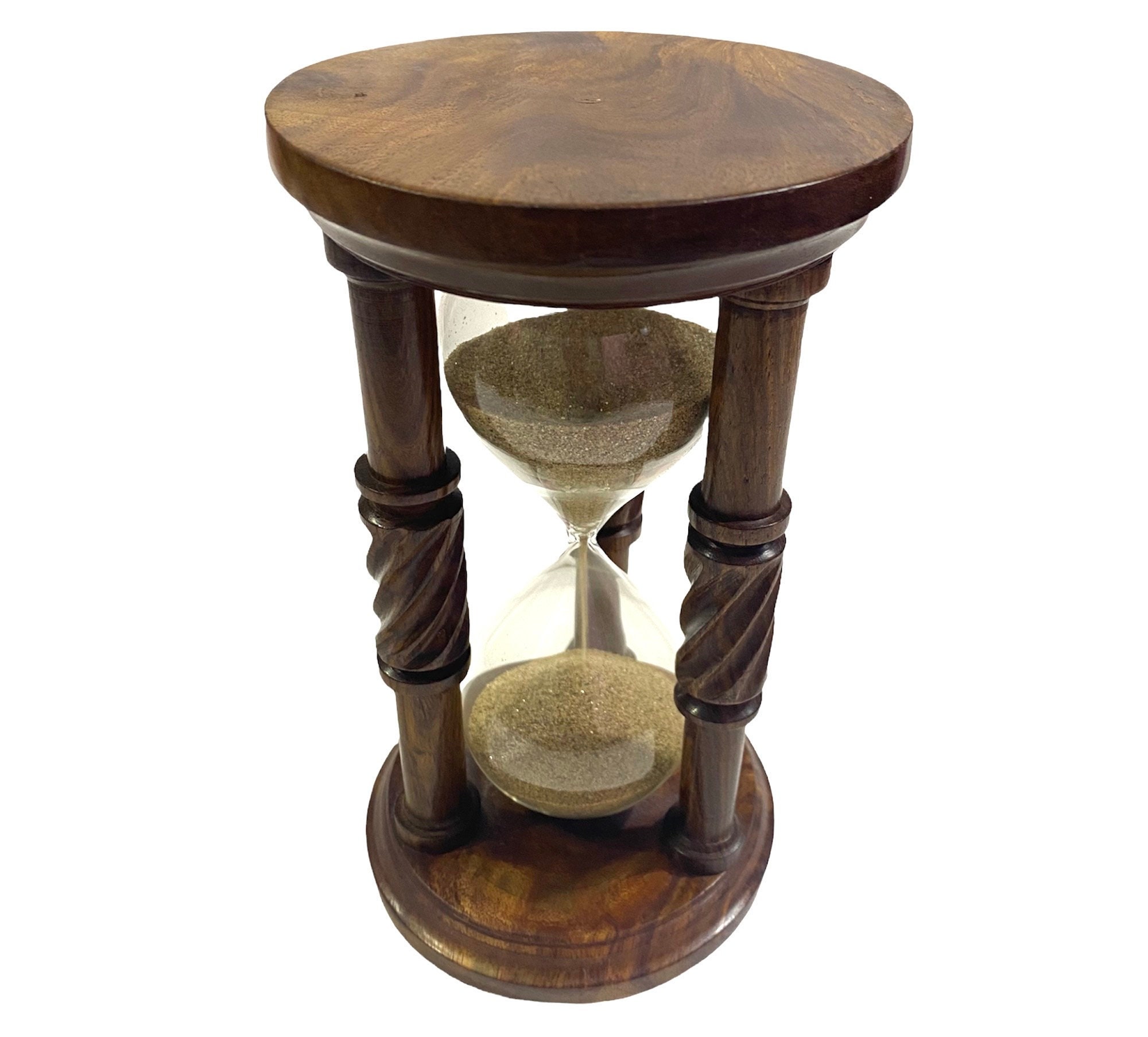 Wooden Hourglass Sand Timer | Rustic Desk Décor | 10-minute Timer ...