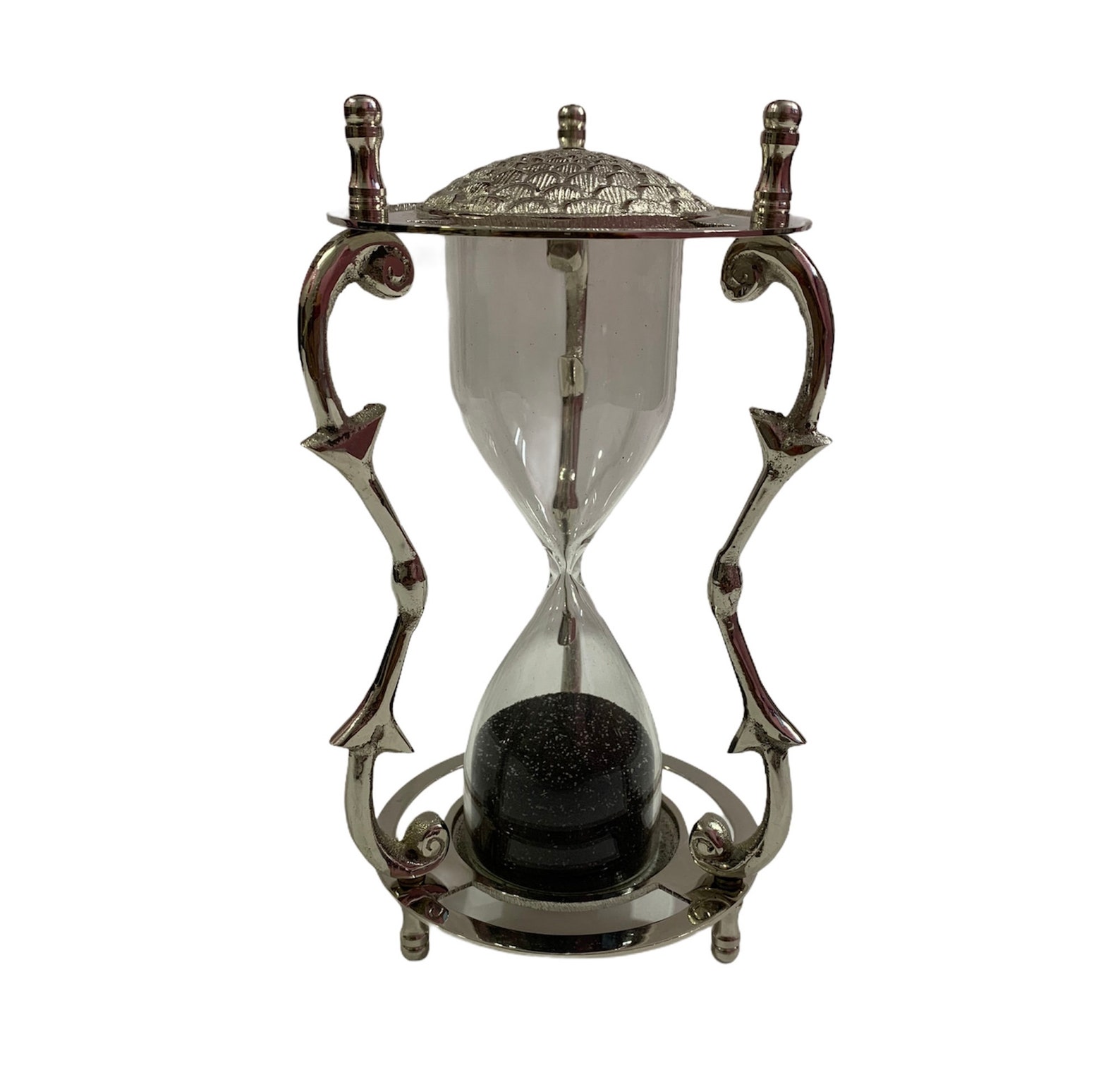 Handmade Brass Black Sand Hourglass Nautical Chrome Finish Etsy