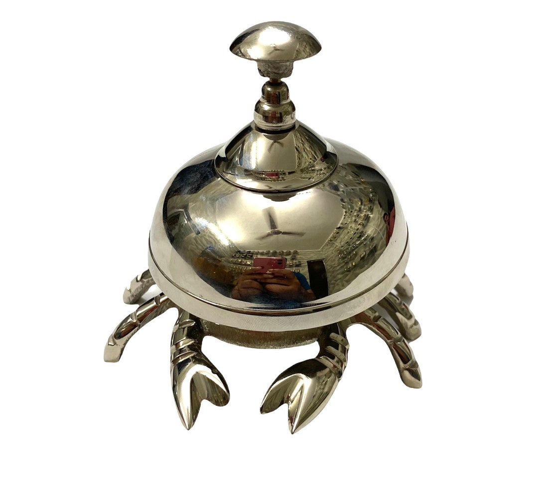 Brass Table Bell, Crab Design Hotel Reception Bell, Victorian Style ...