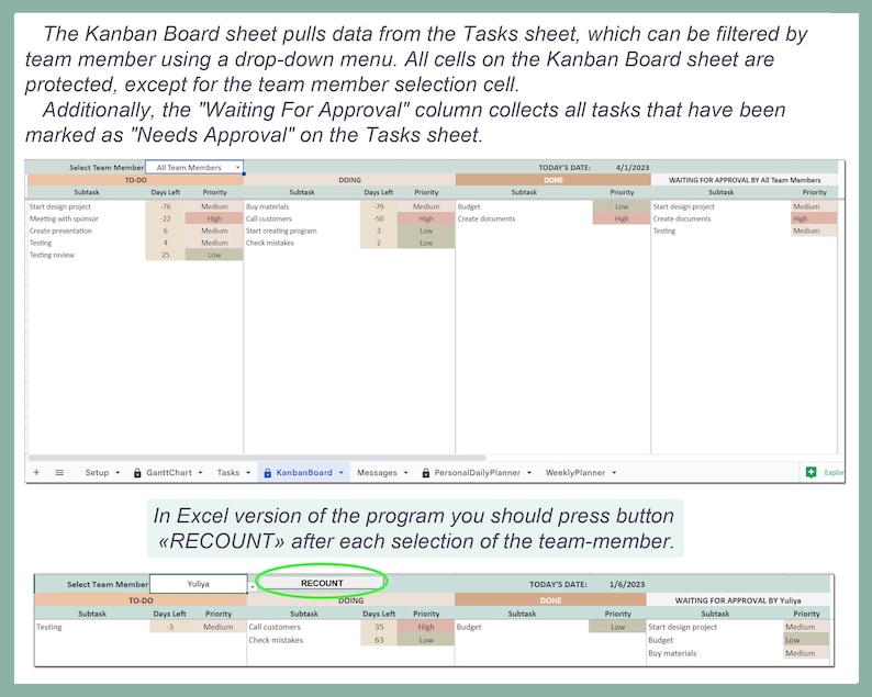 Project Management Task Tracker Excel Template Time Management To-do ...