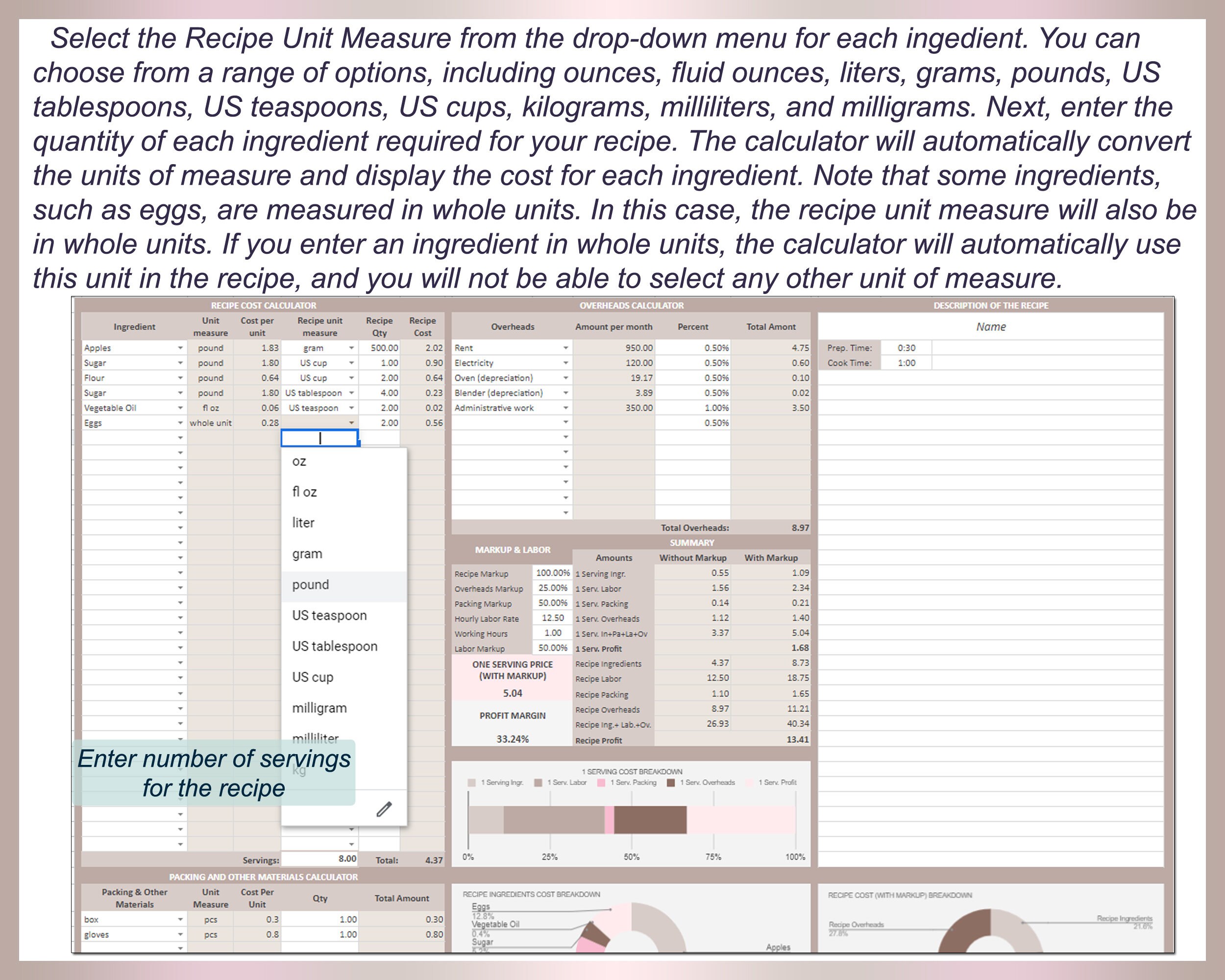 Bakery Cost Calculator, Recipe Costing, Calculator Baking, Food Cost ...