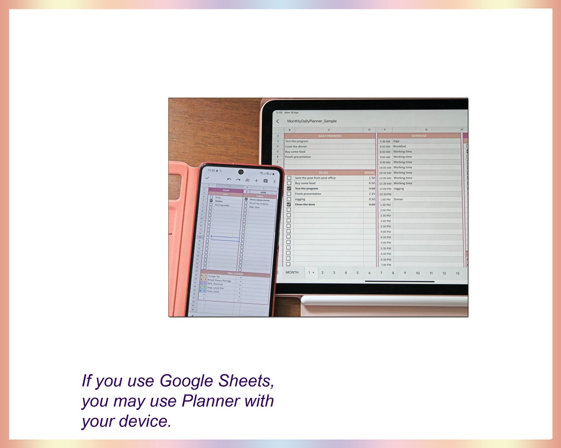 Time Management, Digital Planner Excel, Daily Sheet, Monthly to Do List ...