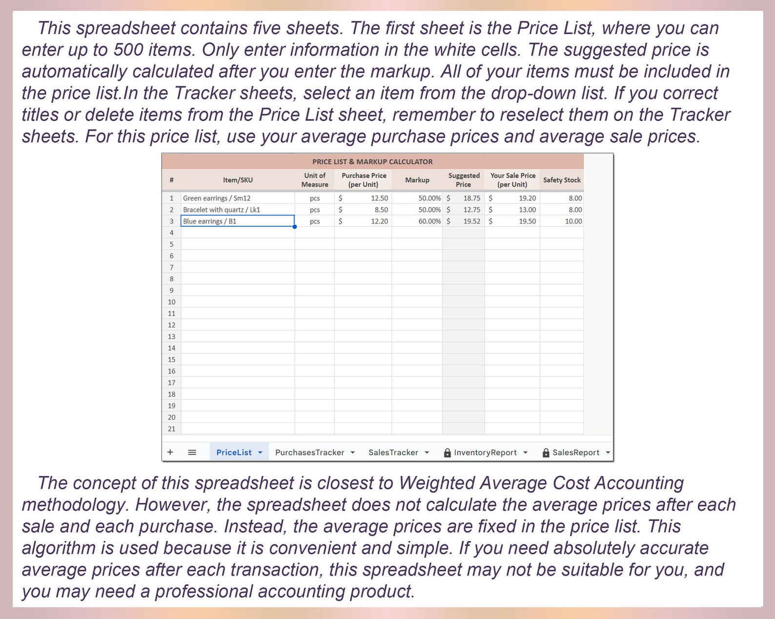 Inventory Management Spreadsheet Excel Google Sheet Resellers Inventory ...