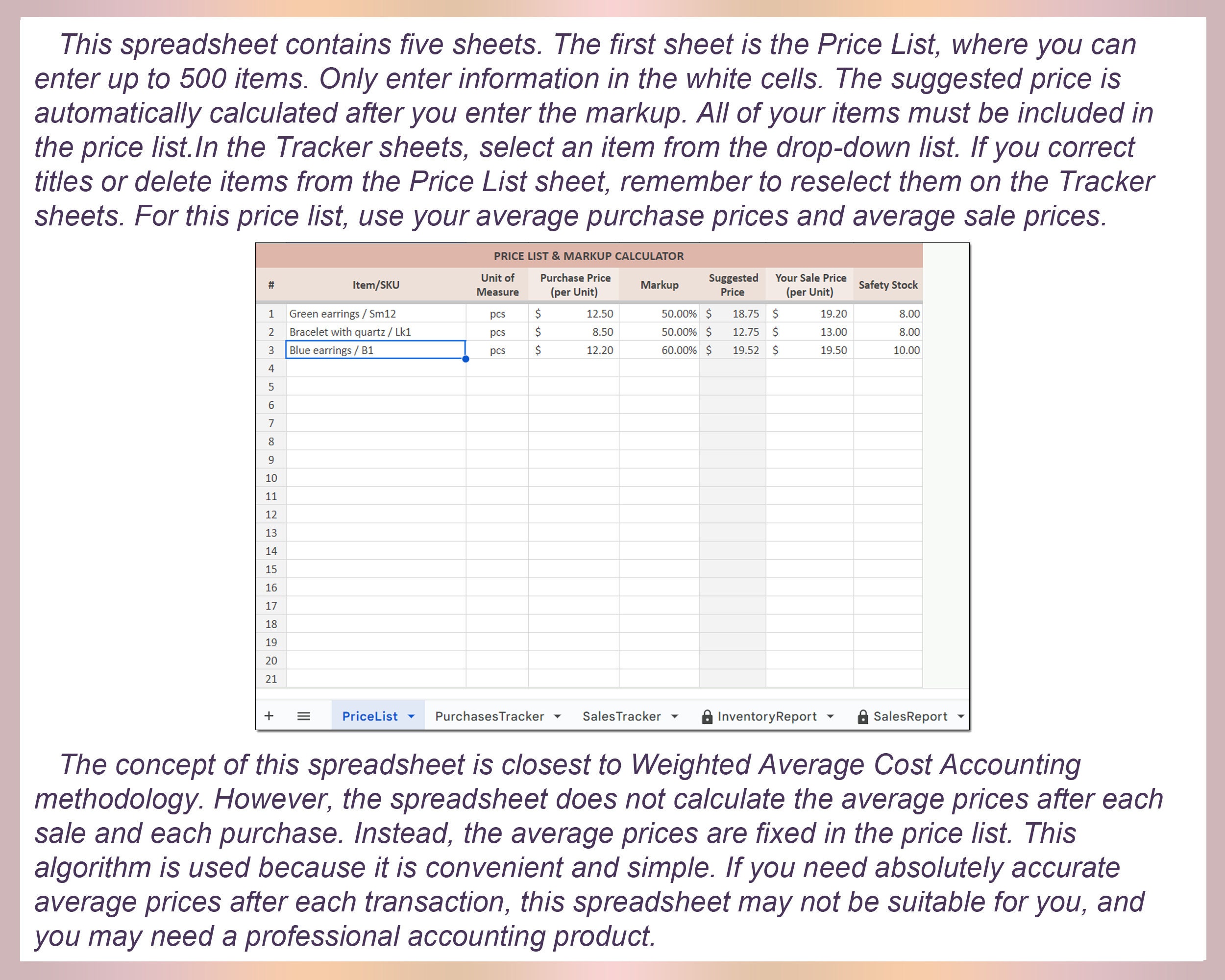 Inventory Management Spreadsheet Excel Google Sheet Resellers Inventory ...