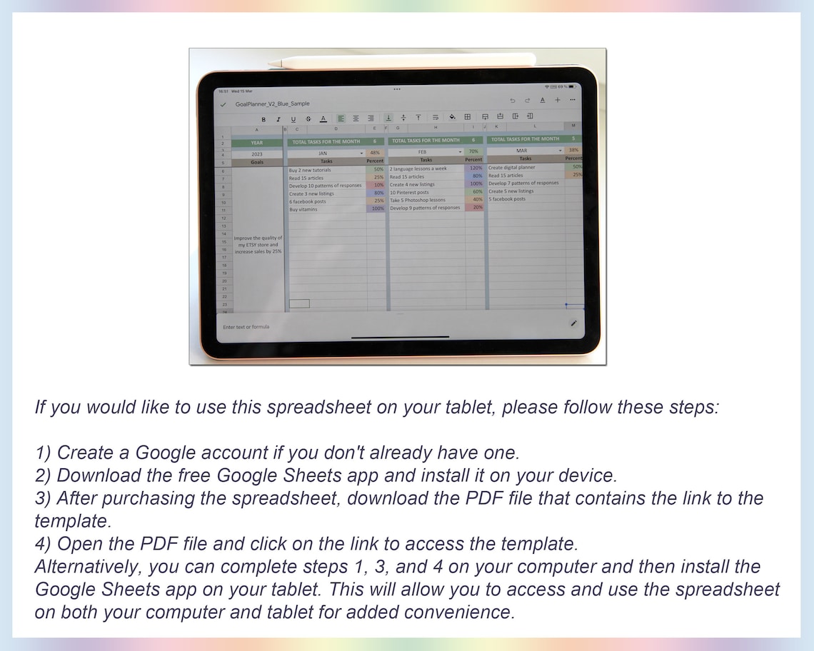 Digital Goal Planner Goal Setting Goal Journal Goal Tracker Goal ...