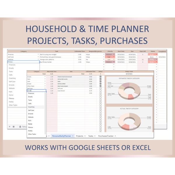 Excel Planner Template Digital Planner Bundle to Do List - Etsy Canada