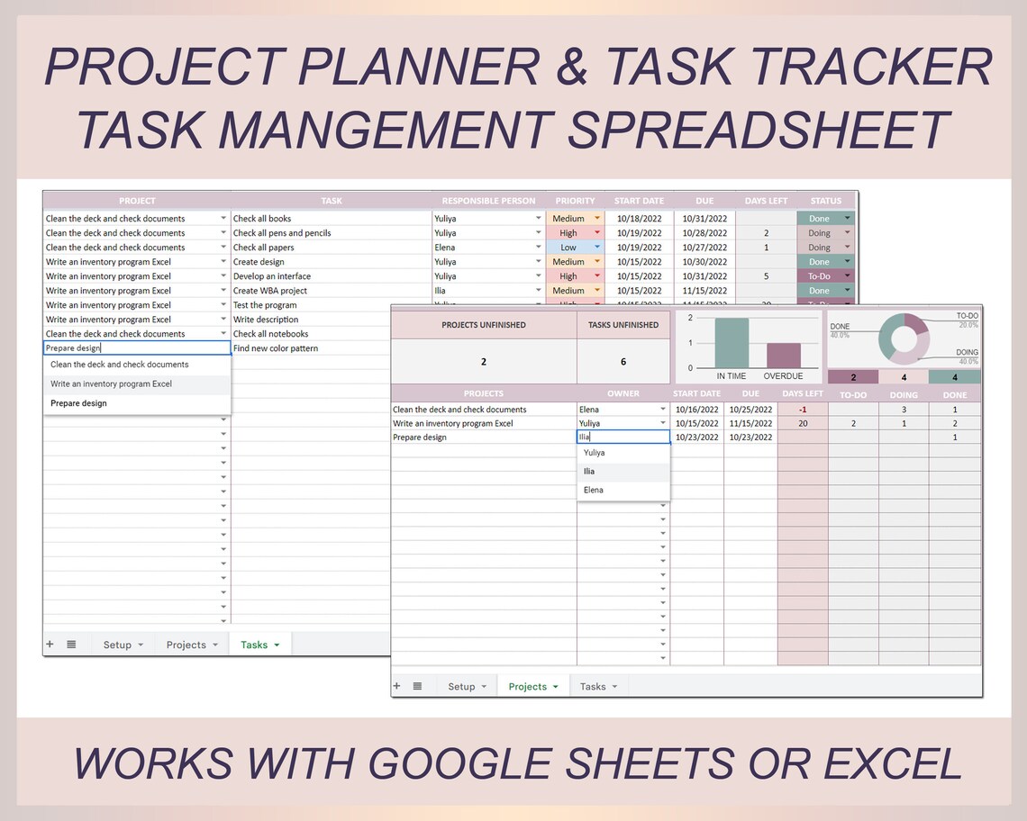 Task Management Digital Project Planner Team Management - Etsy
