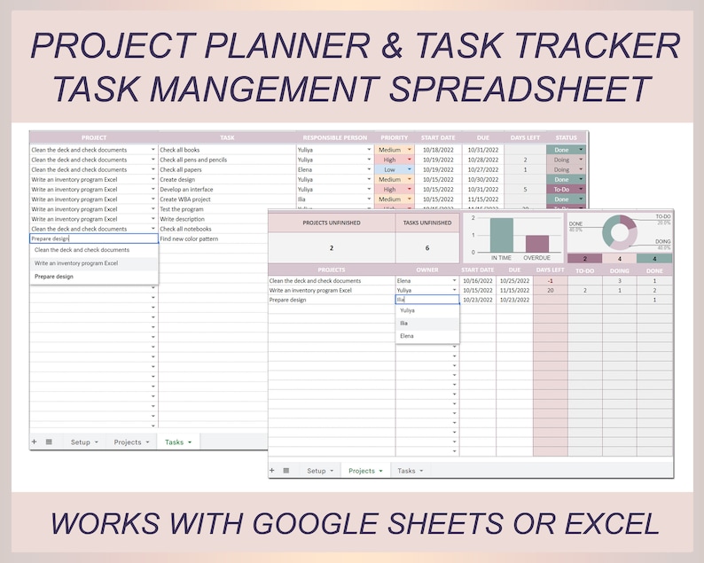 Task Management Digital Project Planner Team Management - Etsy
