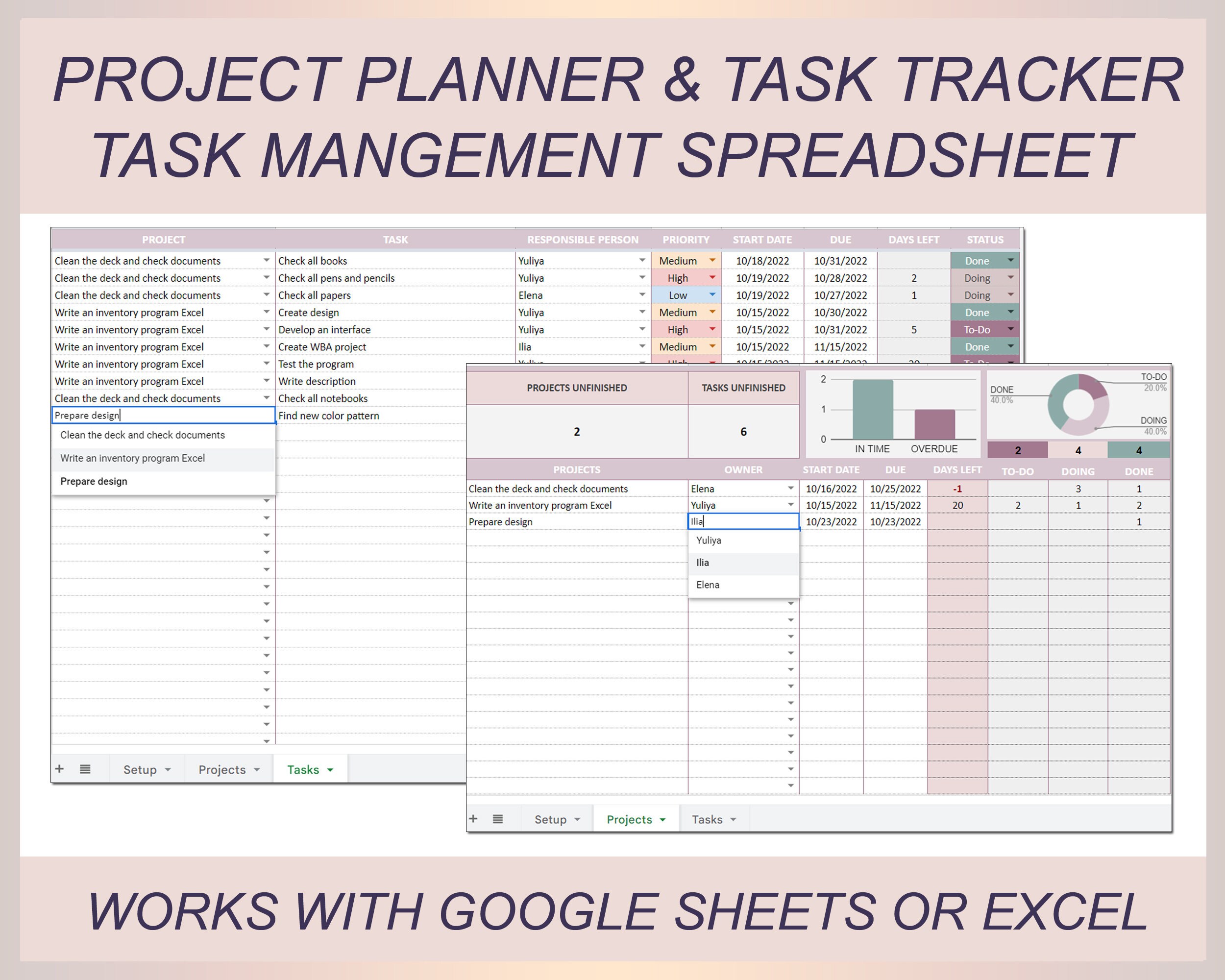 Task Management Digital Project Planner Team Management - Etsy