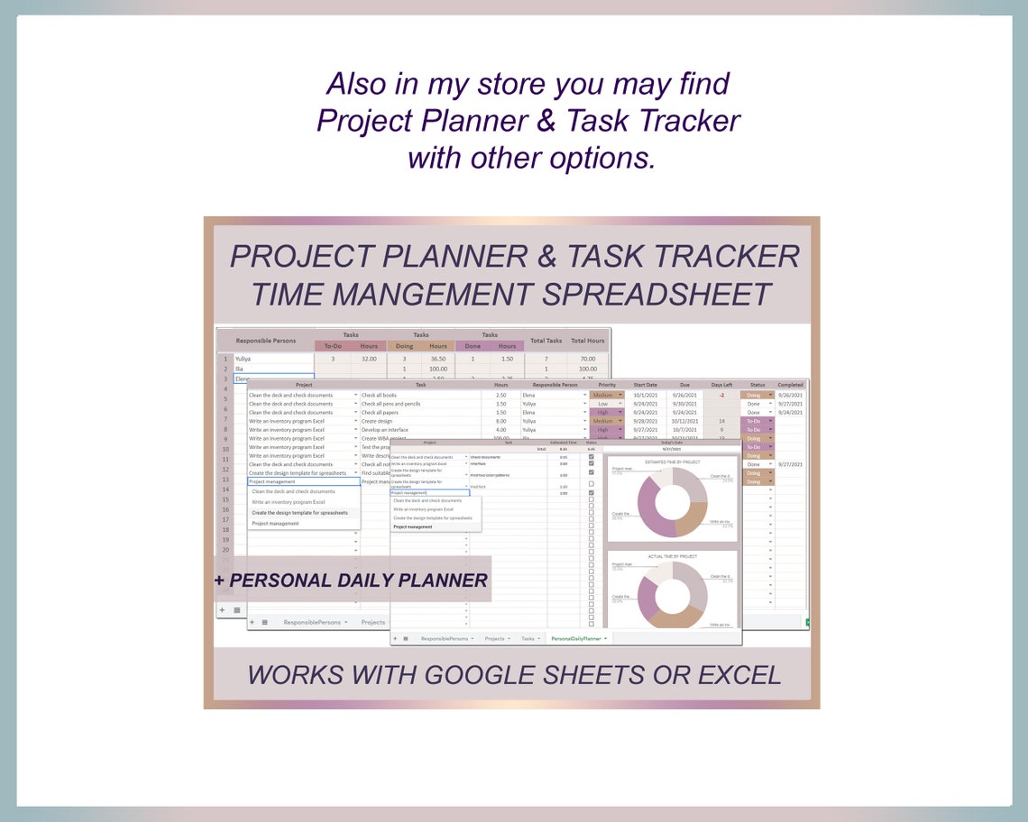 Project Management Template Project Planner Task Management - Etsy