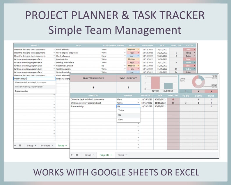 Project Management Template Project Planner Task Management - Etsy