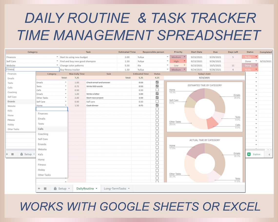 Task Management Daily Routine Planner Time Management To-do | Etsy