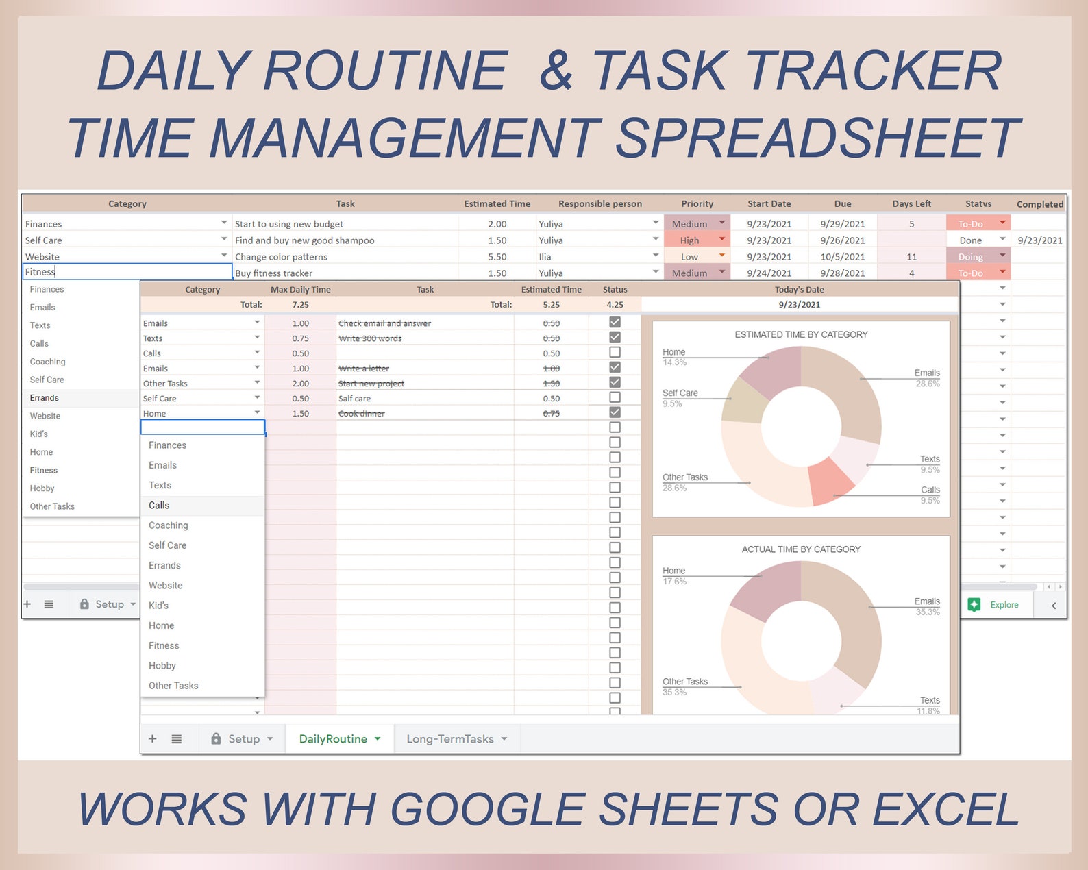 Task Management Daily Routine Planner Time Management To-do | Etsy