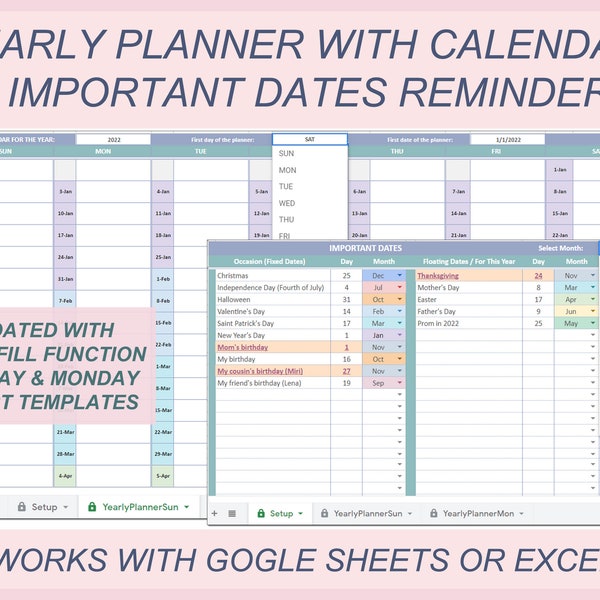 Google Sheets Planner - Etsy