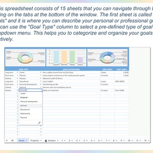 Digital Project Planner With Goal Setting Gantt Chart Kanban Board ...