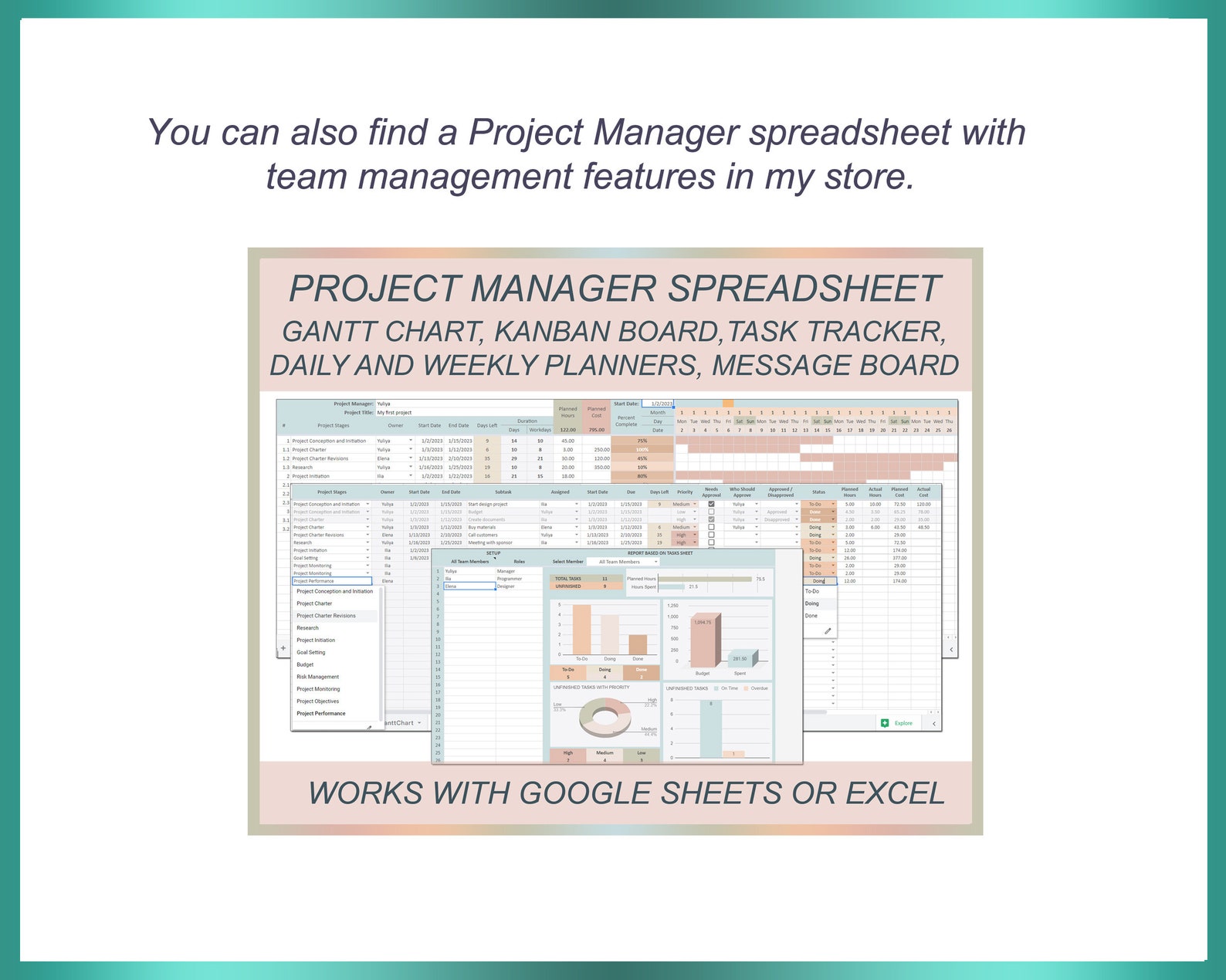 Client Base With Task Tracker, Client Tracker Excel, Work Task Planner ...