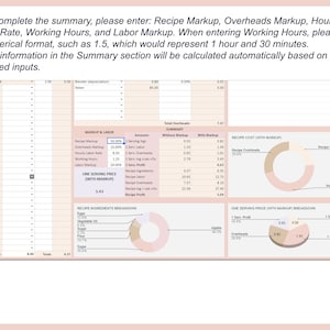 Recipe Costing Template, Recipe Cost Calculator, Cake Pricing ...