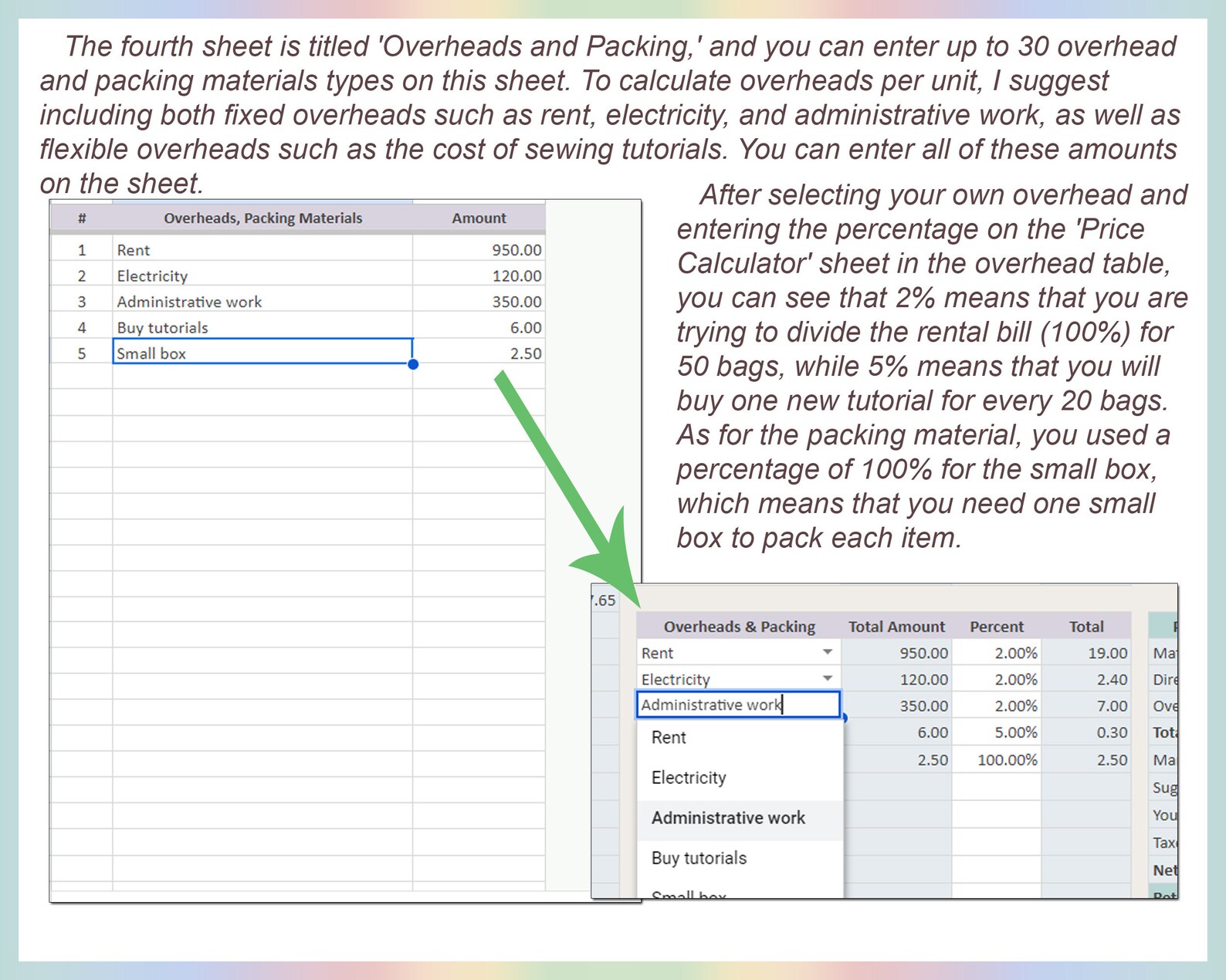 Pricing Markup Template Product Costing Spreadsheet Excel Product ...