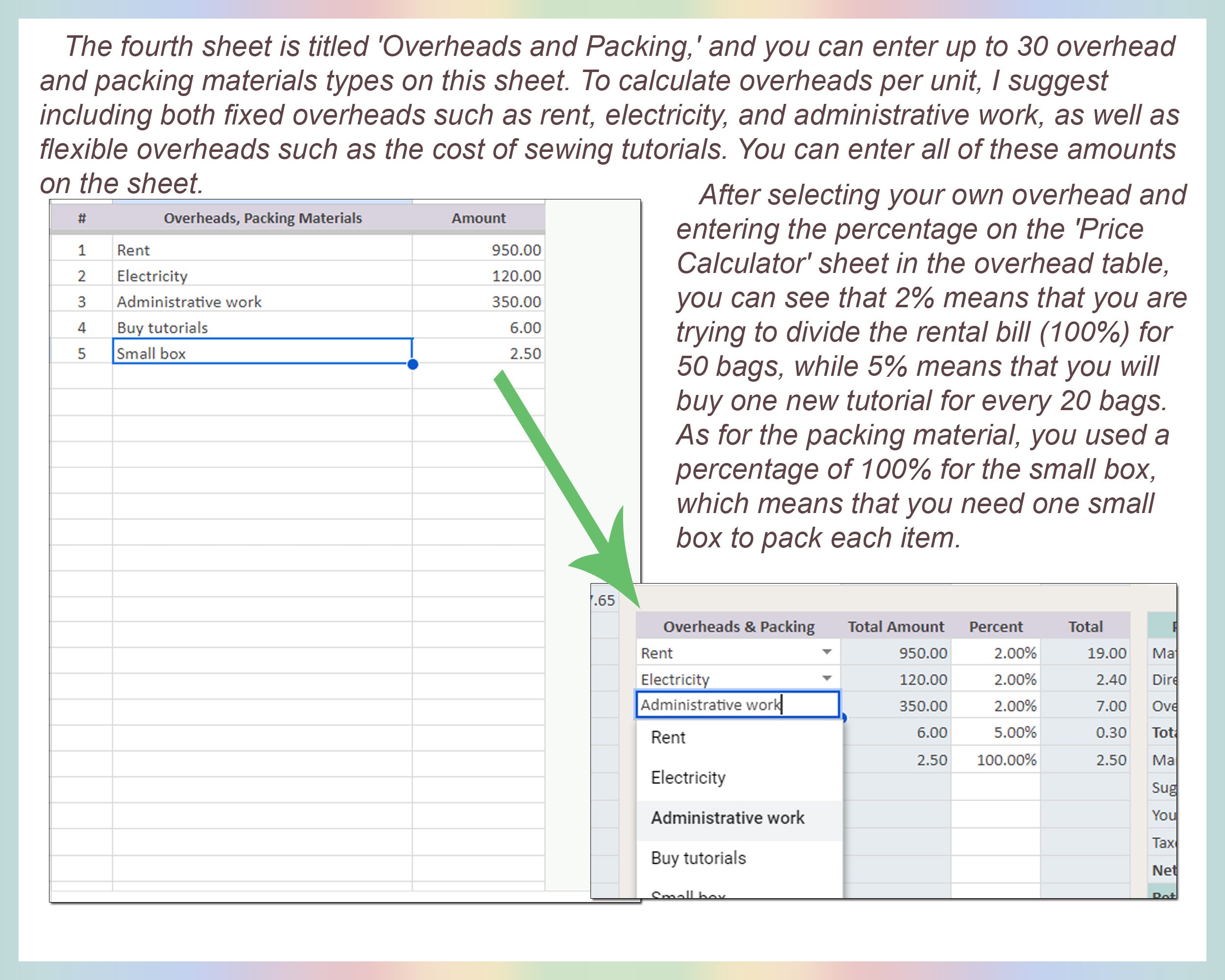 Pricing Markup Template Product Costing Spreadsheet Excel Product ...