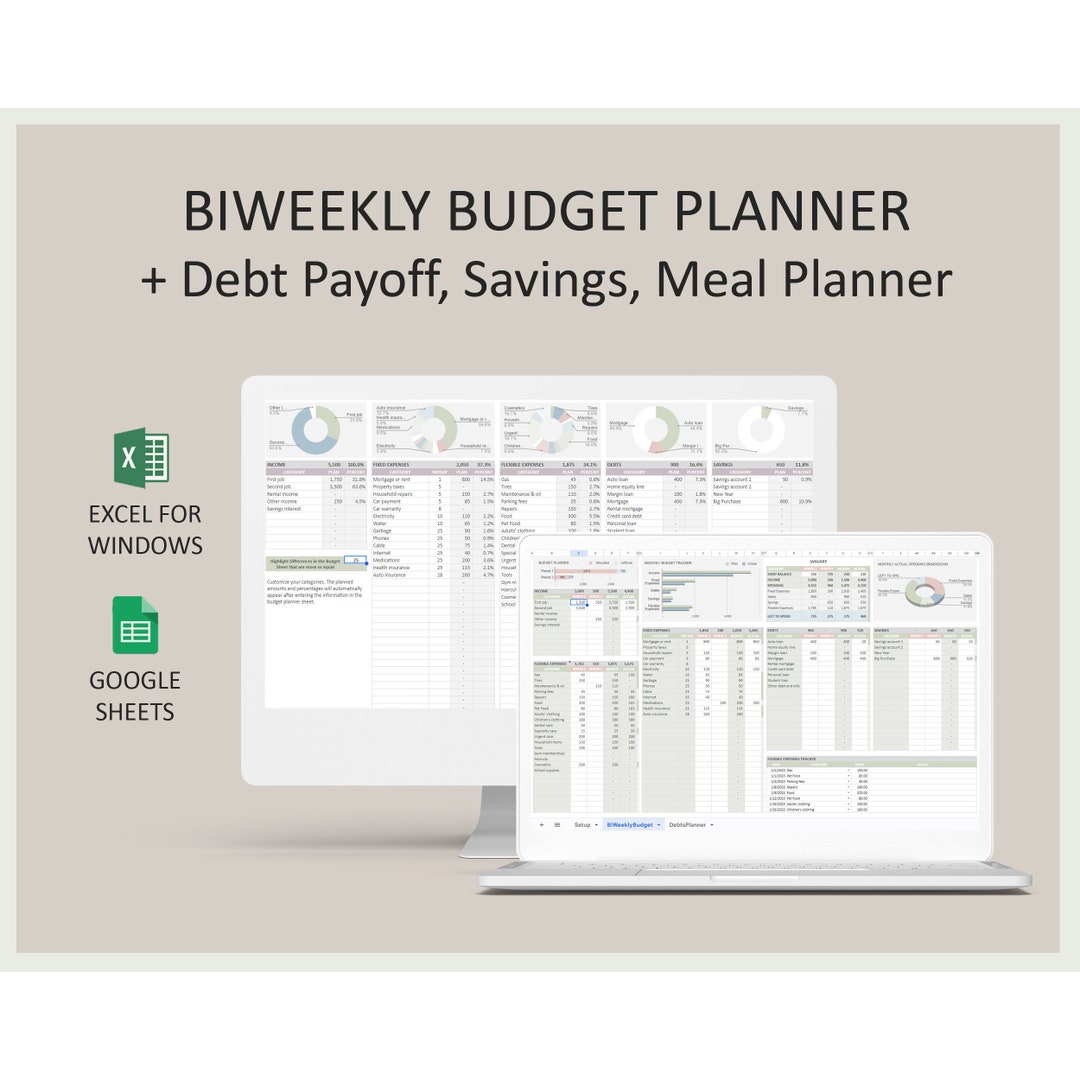 Biweekly Budget Template, Budget Planner, Budget Spreadsheet, Budget ...