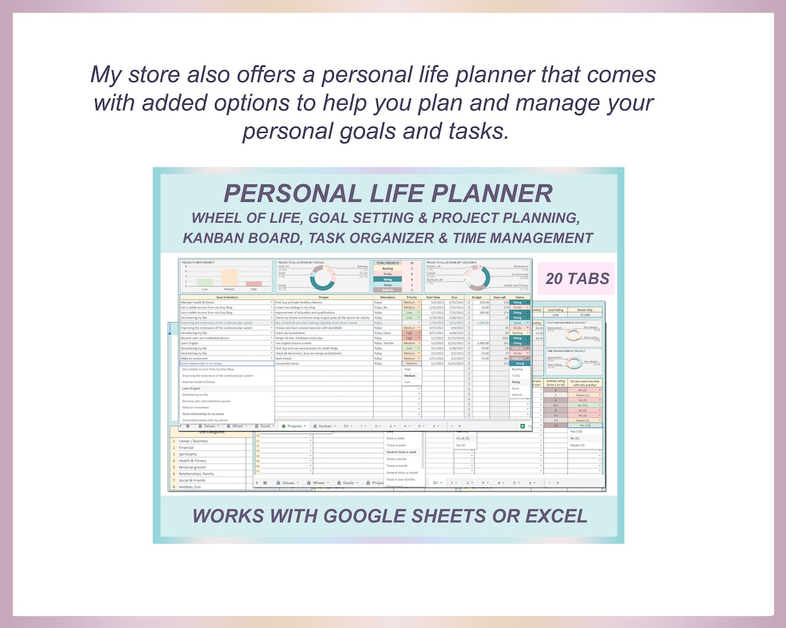 Life Wheel Daily Planner Sheet Life Balance Wheel Daily Hourly Planner ...