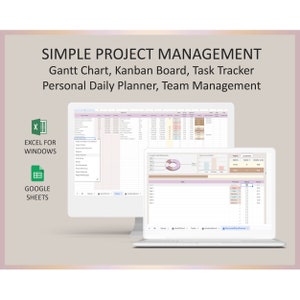 Project Planner Spreadsheet, Easy Project Planning, Kanban Board, Task ...