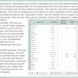 Recipe Costing Template Excel Calculator Cake Pricing Formula Baking ...