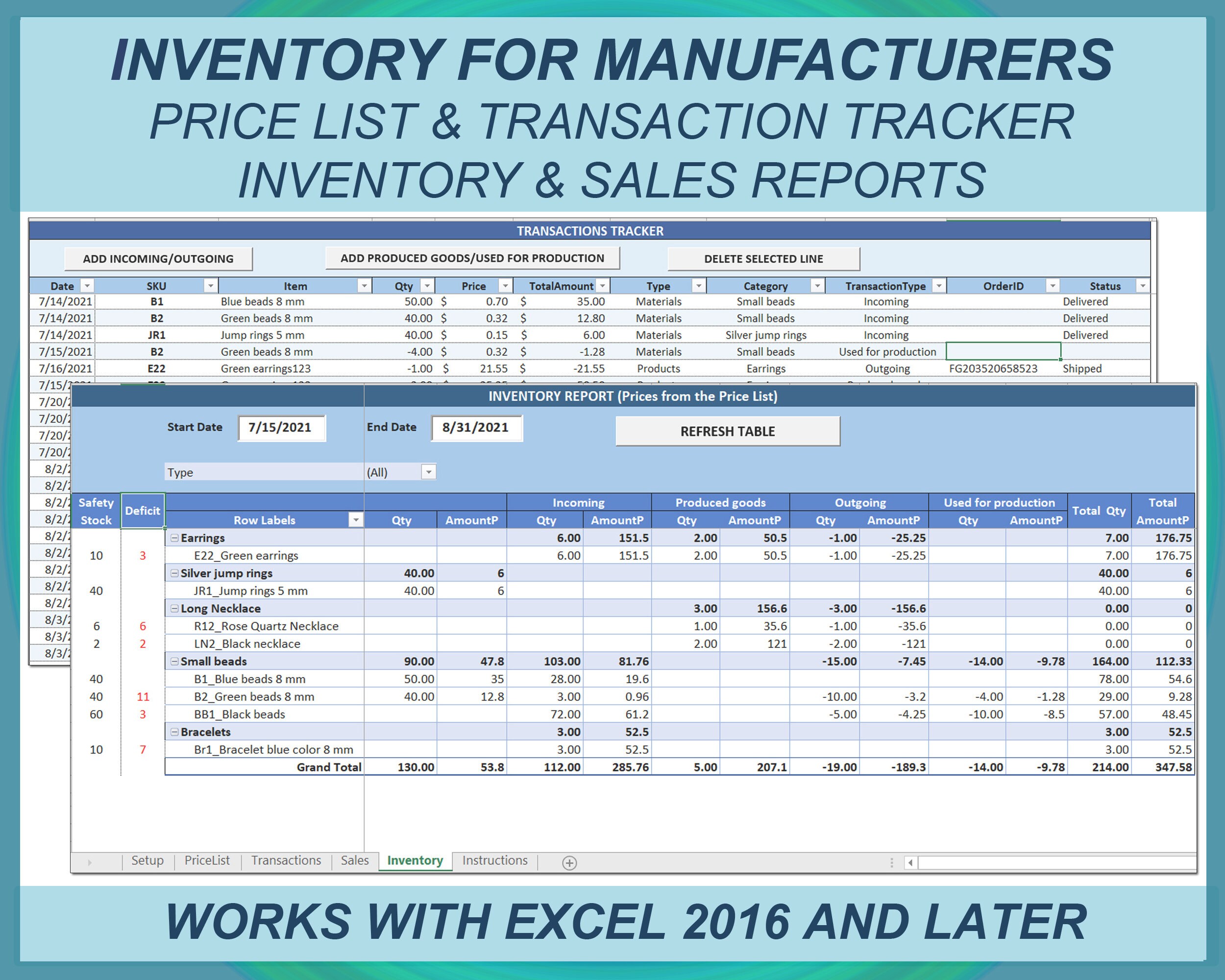 Inventory Spreadsheet Sales Tracker Manufacturer - Etsy