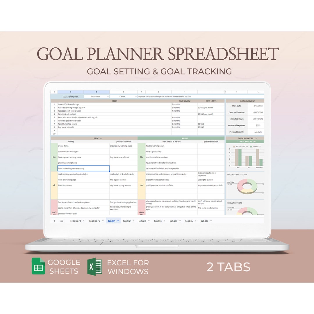 Digital Goal Planner Goal Setting Goal Journal Goal Tracker Goal ...
