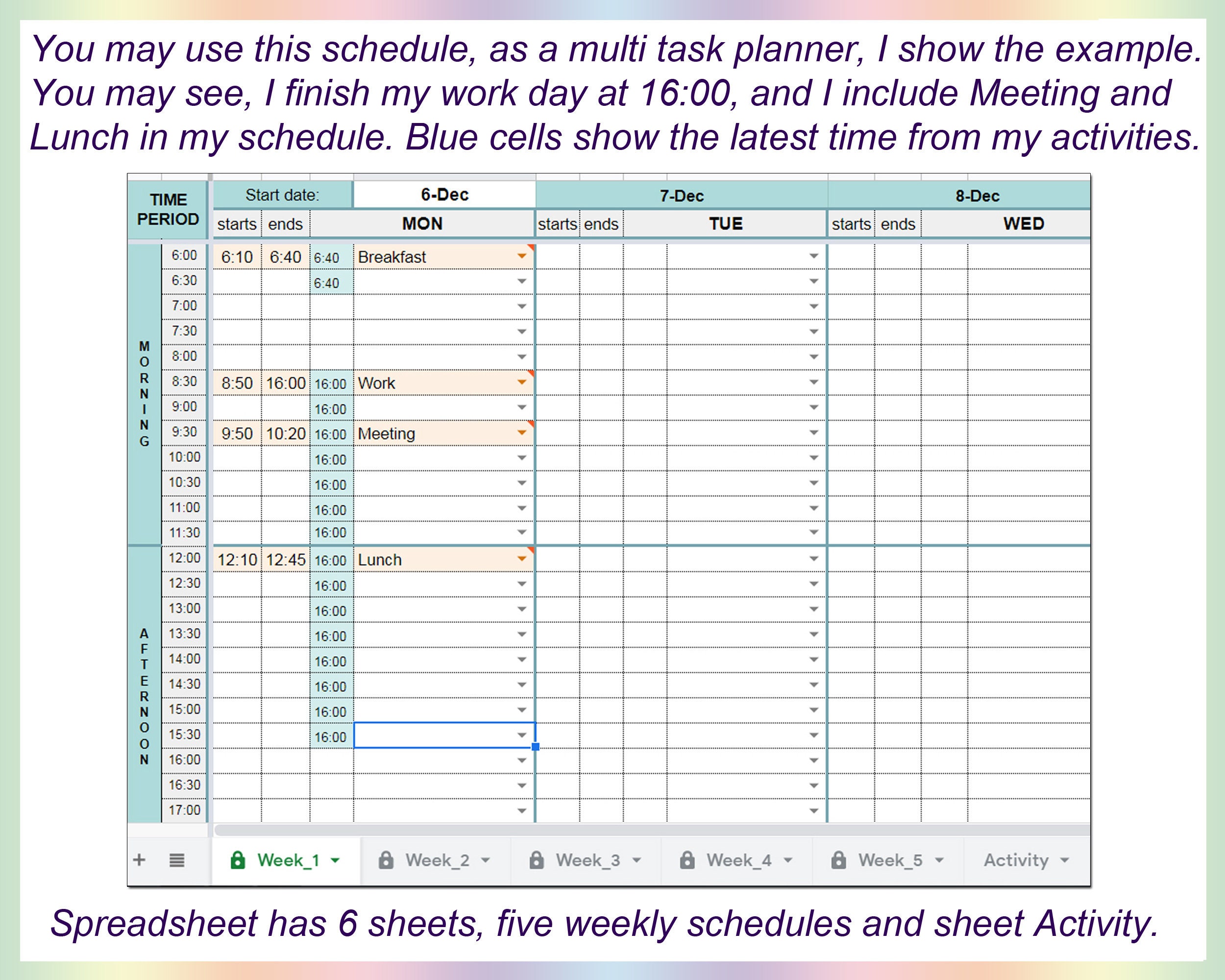 Weekly Schedule Digital Weekly Planner Digital to Do List - Etsy