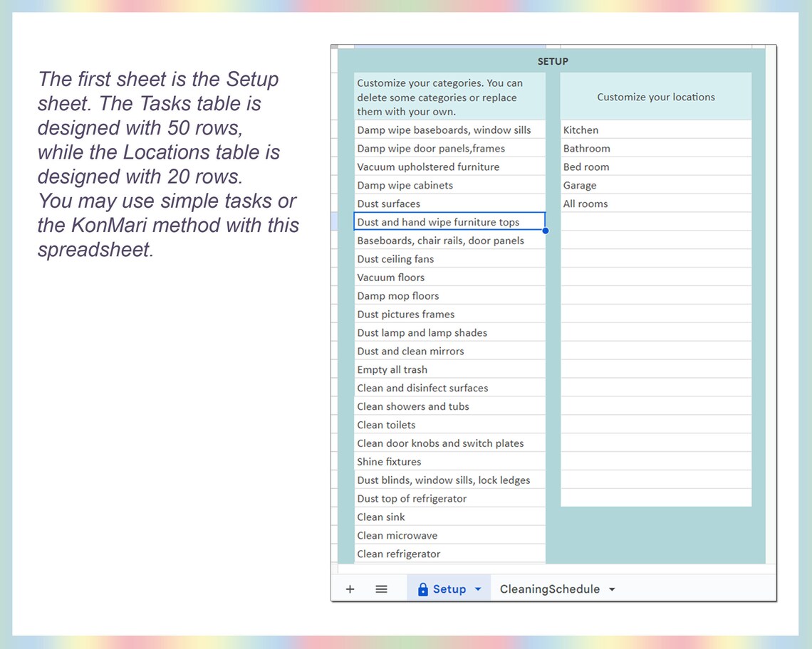 Housekeeping Planner Cleaning Checklist Weekly Schedule Family Chore ...