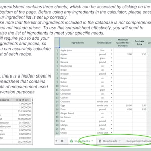 Recipe Costing Template Excel Calculator Cake Pricing Formula Baking ...