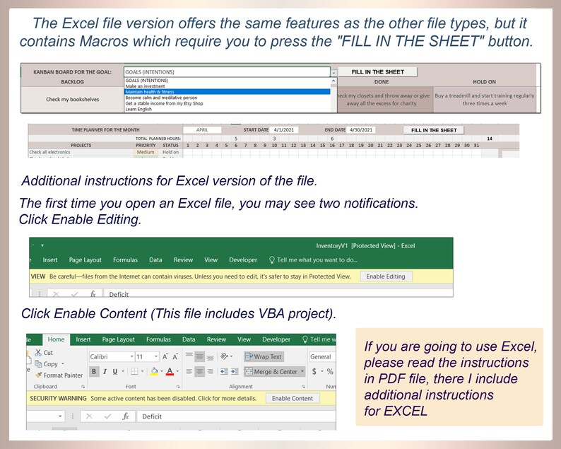 Personal Kanban Board, Goal Planner, Goal Setting Journal, Project ...