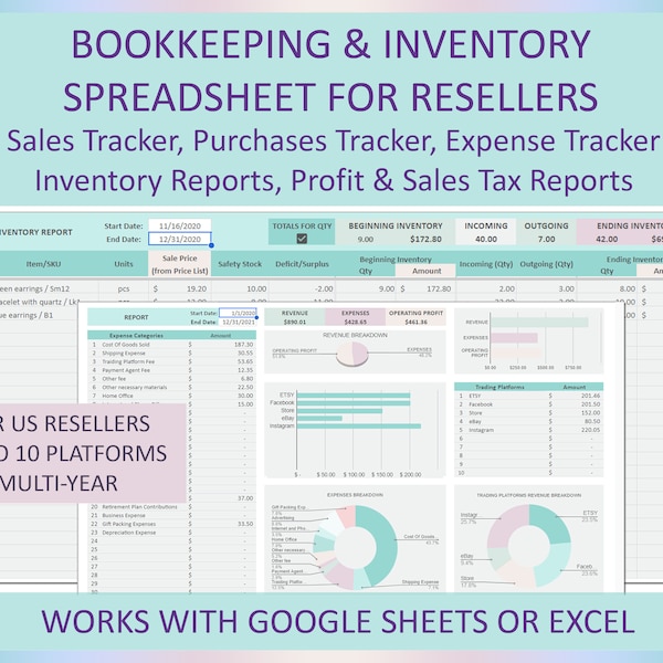 Spreadsheets for Resellers - Etsy
