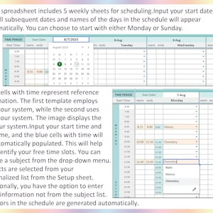 Student Planner Spreadsheet Study Time Tracker Digital Homework ...