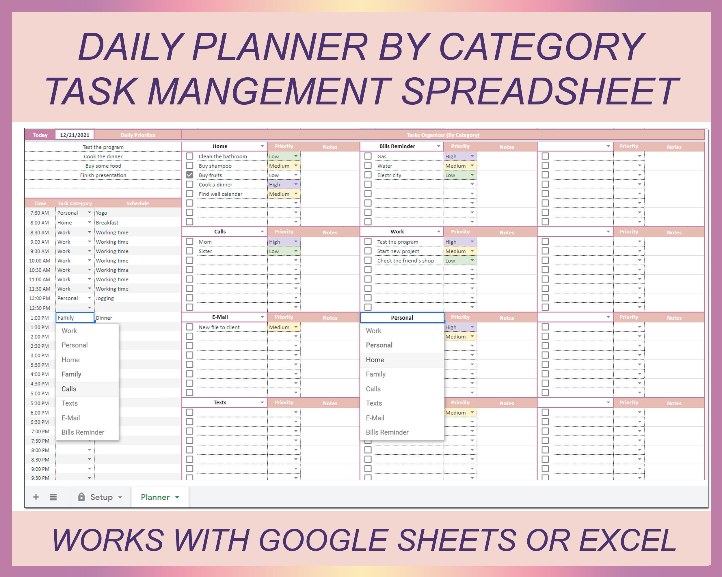 Daily Planner Sheet Task Management Personal Tasks Planner - Etsy