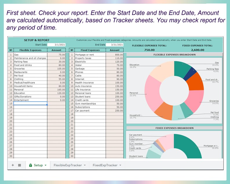 Expense Tracker Expense Tracker Template Cash Flow - Etsy