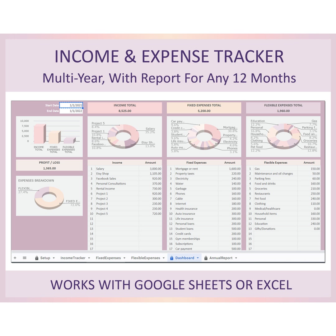 Income and Expense Tracker, Spending Tracker, Business Expense Tracker ...